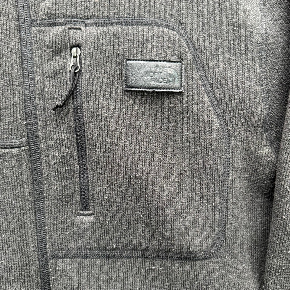 The North Face Hooded Jacket Men's Size M Dark Gray Fleece Lined ...