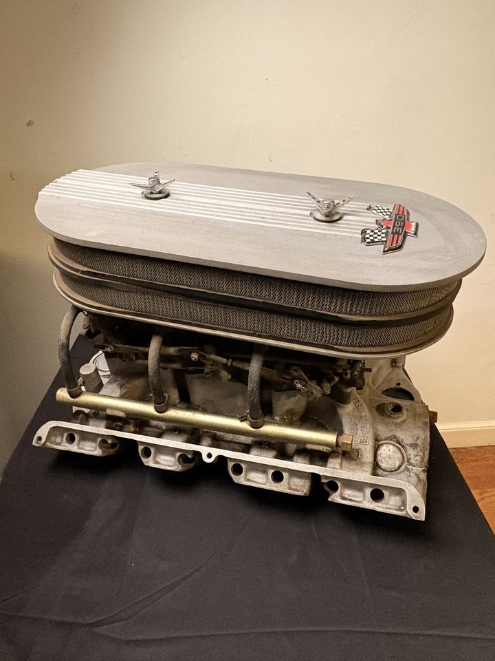 Ford FE 390 Tri-Power Intake, Holley Carburetors, Air Cleaner Complete ...