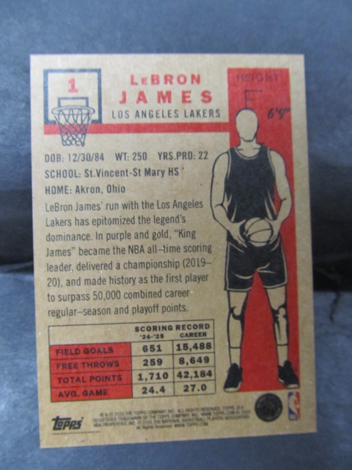 RARE 2025 Topps Living Set LeBron James Background Variation SP | eBay