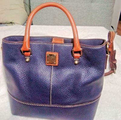Dooney & Bourke Mini Chelsea Shopper Midnight Blue Pebble Leather ...
