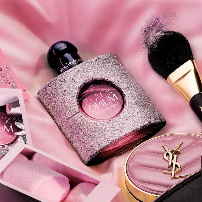 YSL Black Opium Eau de Parfum Glitter with Marshmallow & Coffee 30ml | eBay