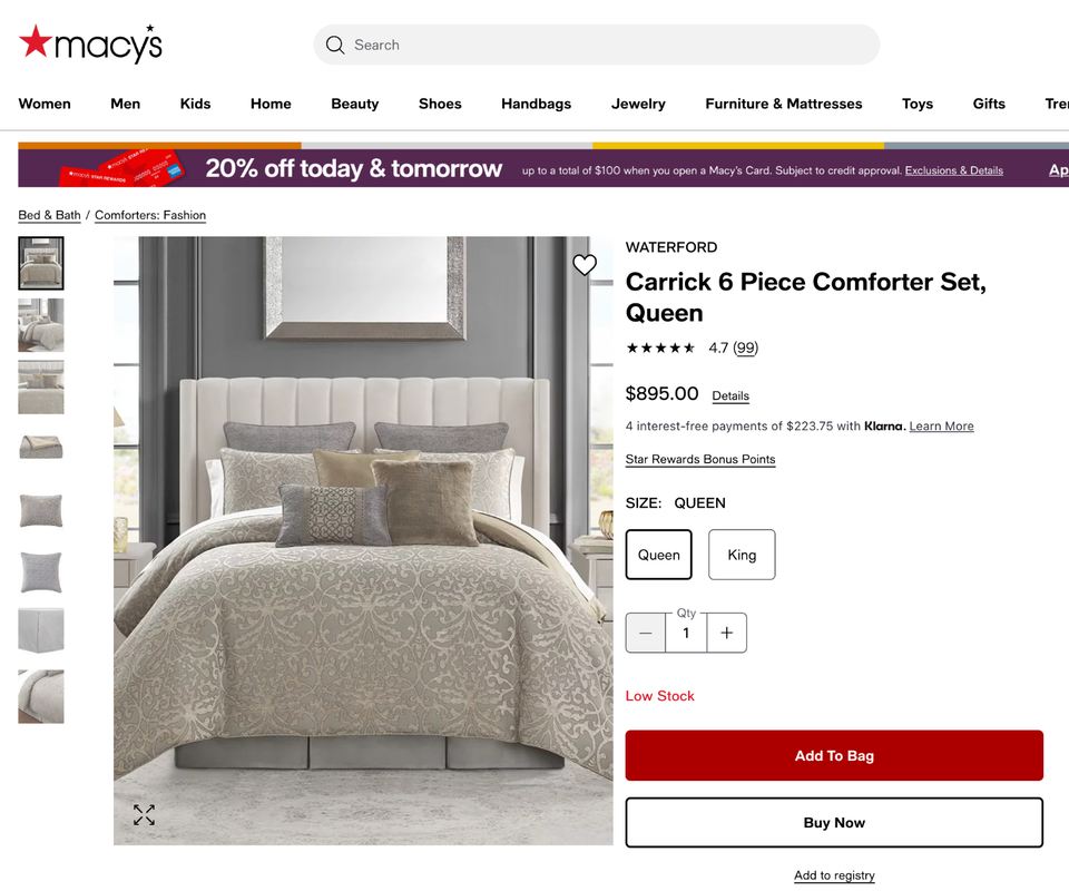 Waterford Carrick 4 Piece Comforter Set Queen | eBay