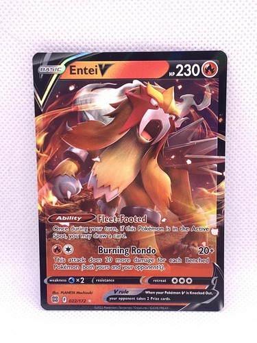 Pokémon TCG, Entei V Ultra Rare, #22/172, Brilliant Stars, Near Mint ...