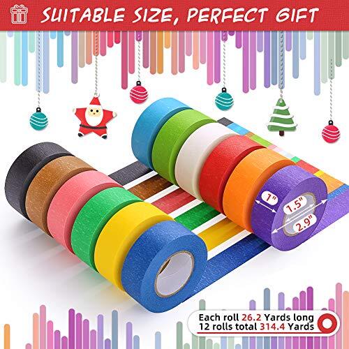 Colored Masking Tape, Rainbow Colors Painters Tape 314.4Yards 12 colors ...