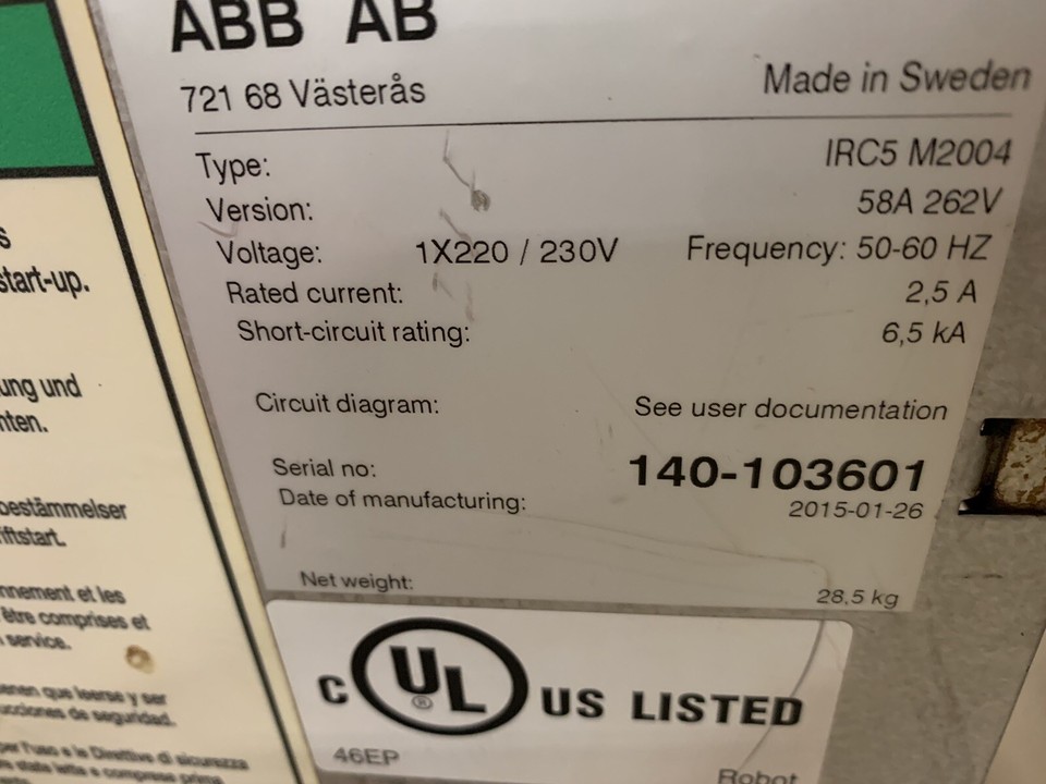 ABB Robot IRC5 140 with Compact Controller IRC5 M2004 - Industrial ...