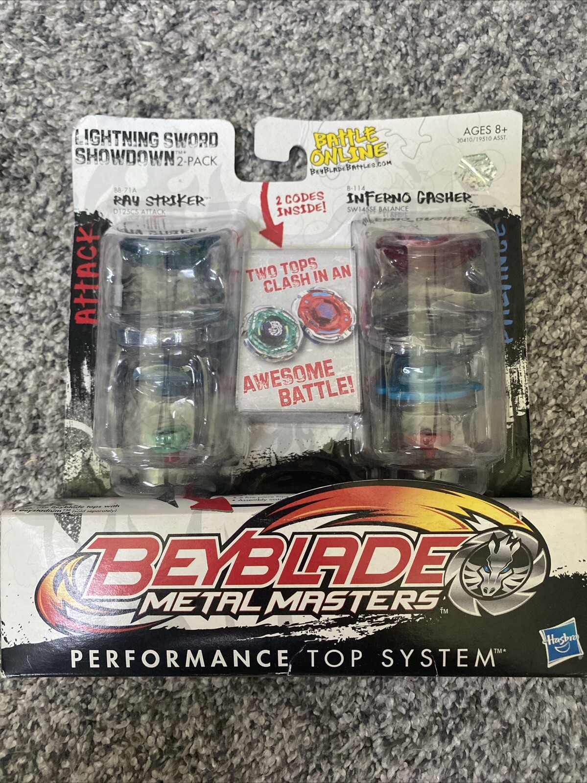 Beyblade Lightning Sword Showdown Ray Striker & Inferno Gasher New In ...