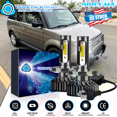 H4 LED Headlight Bulb Conversion Kit Hi-Beam 6000K For Honda Element ...