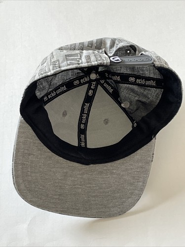ECKO UNLTD Hat Cap Mens OSFM Gray Black Snap Back Rhino Embroidered Sig ...