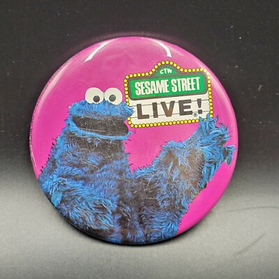 Vintage Cookie Monster Sesame Street Live! Pinback Button | eBay