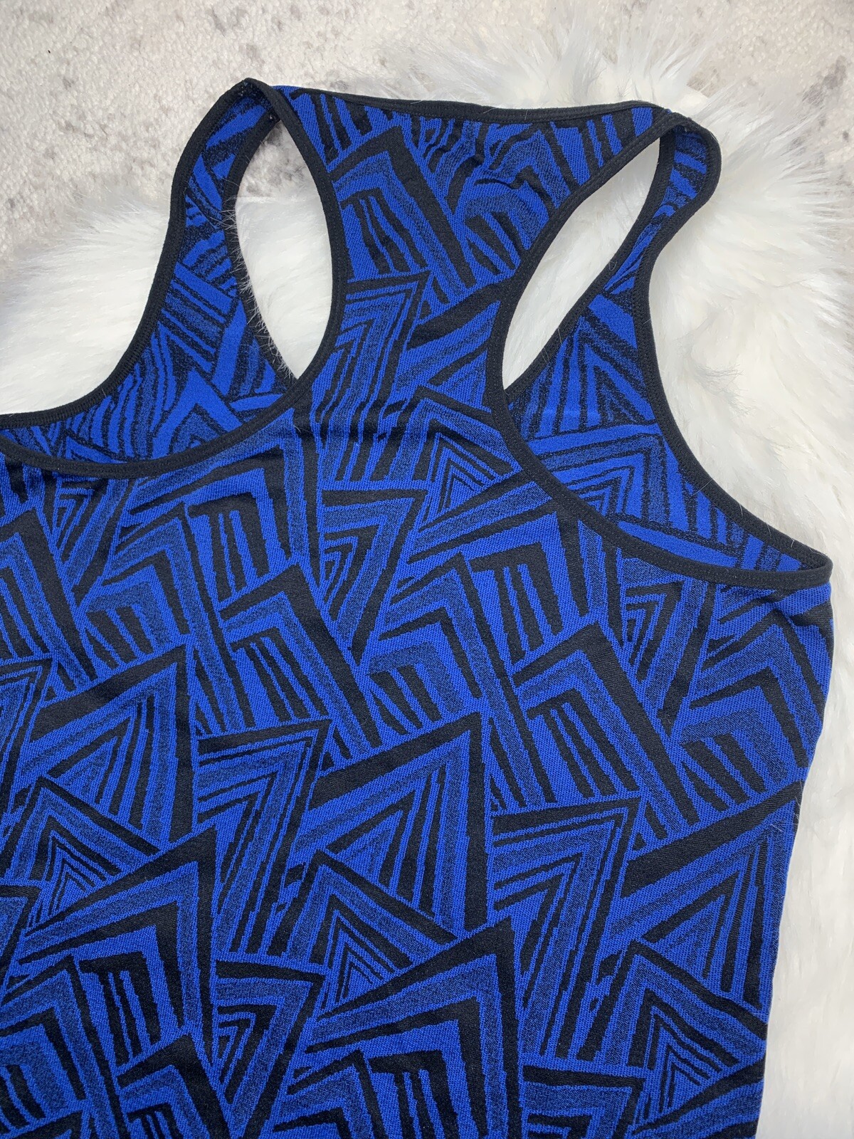 Fabletics Kate Hudson Blue Black Triangles Athletic W… - Gem