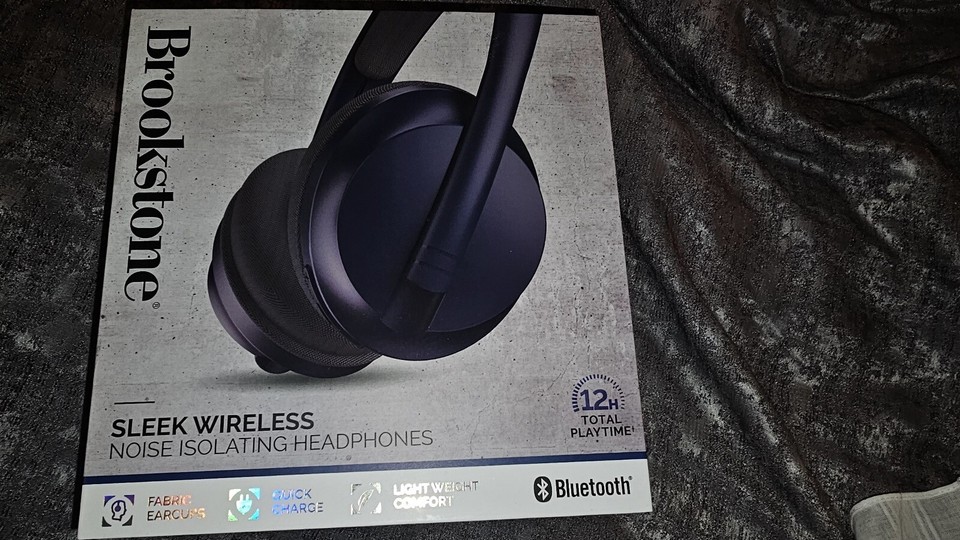 Brookstone Sleek Wireless Noise Canceling Bluetooth Headphones | eBay