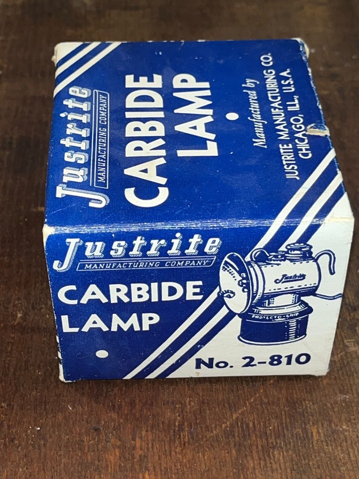 Antique Justrite Carbide Miner's Lamp No. 2-810 ORIGINAL BOX ...