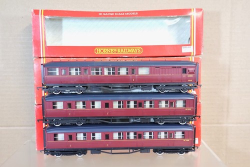 HORNBY R400 R448 RAKE of 3 BR MAROON GRESLEY COMPOSITE & BRAKE COACH ol ...
