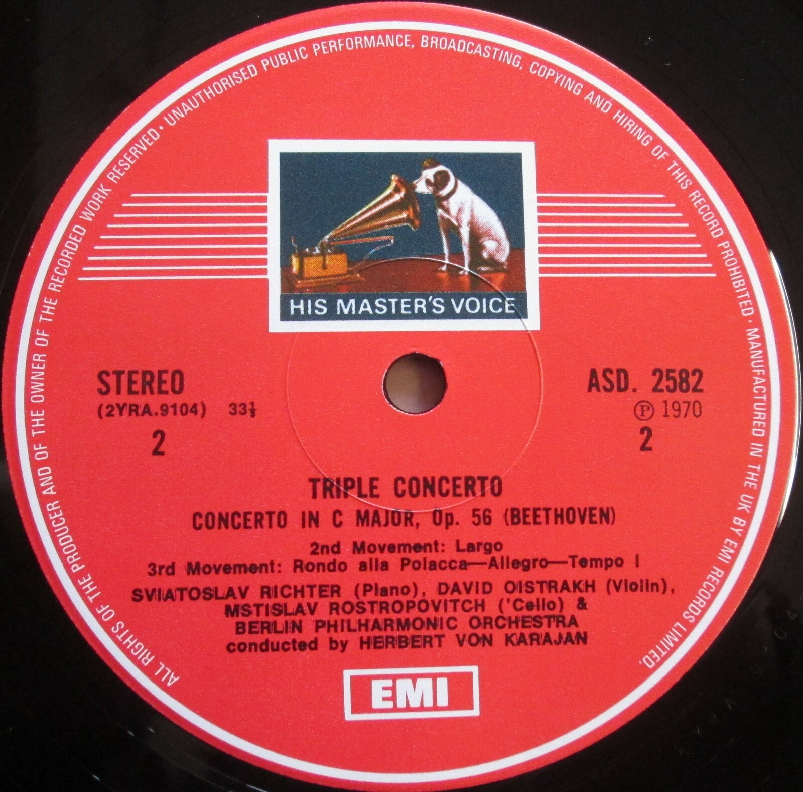 ASD 2582 Beethoven Triple Concerto Oistrakh Rostropovich Richter EMI + insert EX | eBay