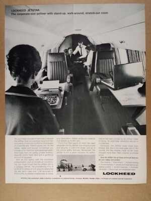 1965 Lockheed JetStar Jet cabin photo vintage print Ad | eBay