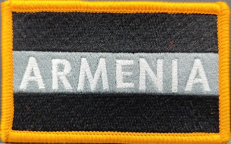 ARMENIA Flag Patch W/ Hook & Loop Fastener Gold Border Armenian Emblem #4 | eBay