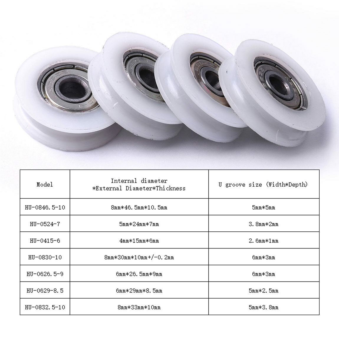 Various Models U Groove Nylon Deep Groove Ball Bearing Roller Guide ...