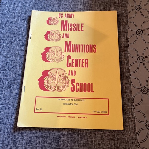 Vintage US ARMY Missile And Munitions Center And School Book | eBay