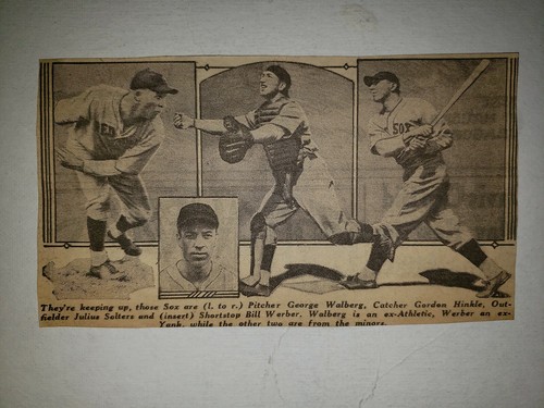 Gordie Hinkle Rube Walberg Moose Solters Bill Werber 1934 Baseball ...
