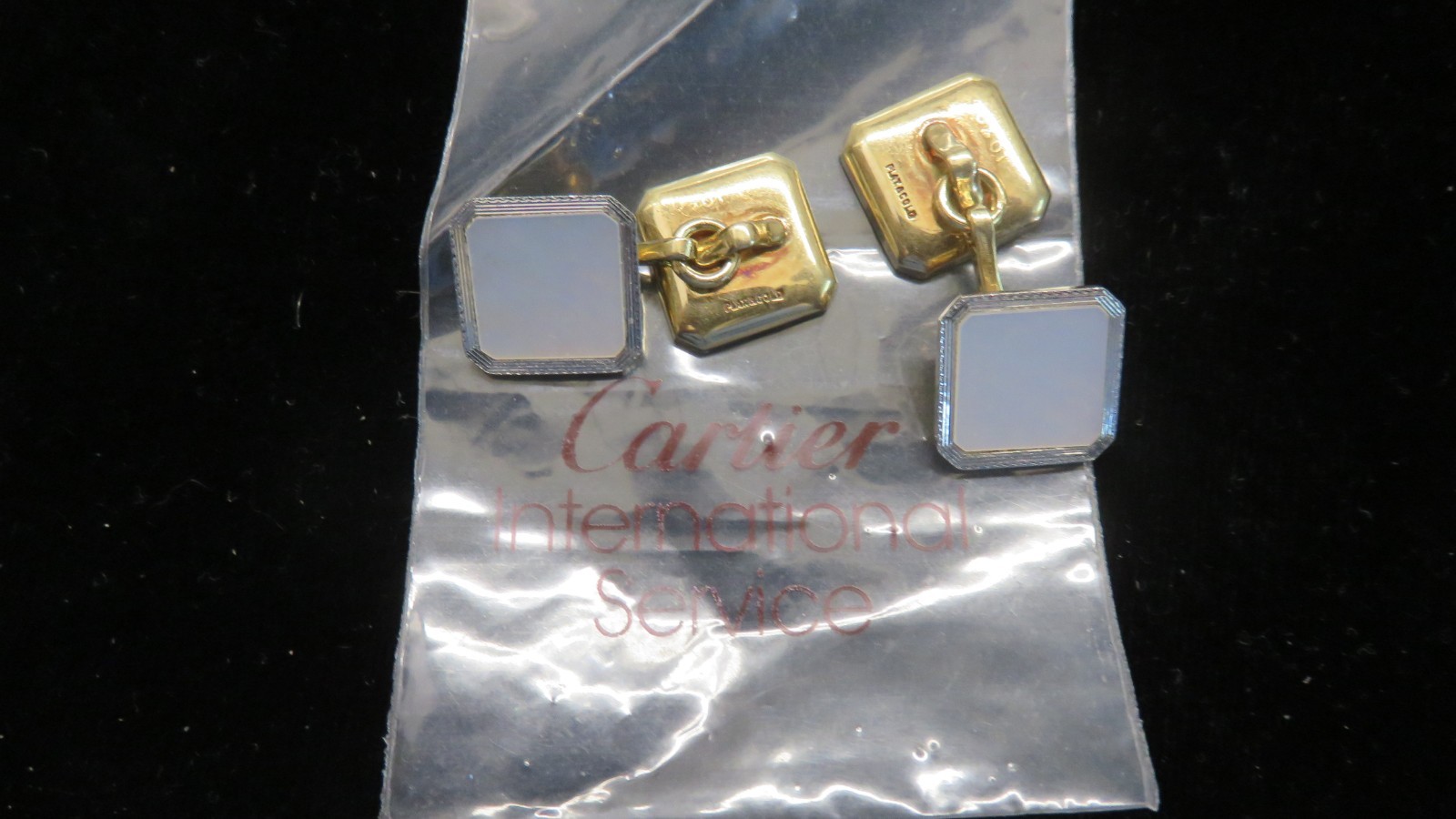 CARTIER~14k Yellow Gold Platinum Border with Mother o… - Gem