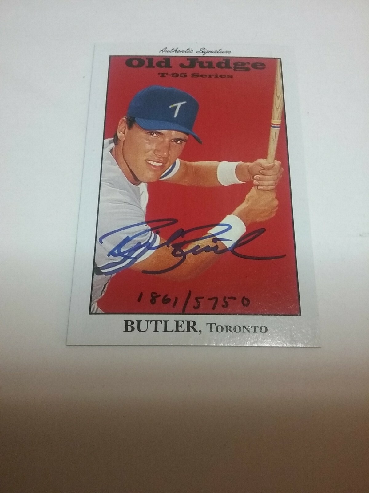 Rich Butler Blue Jays 1995 Old Judge T-95 Authentic Signature #8 1861/ ...