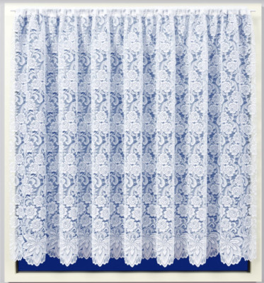 STAR THICK WHITE FLORAL LACE NET CURTAIN - SOLD BY WIDTH - PRIVACY ...