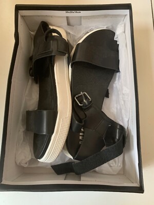 MIA Women Ellen Platform Sandal 8 Black Vegan Leather Strappy Comfort ...