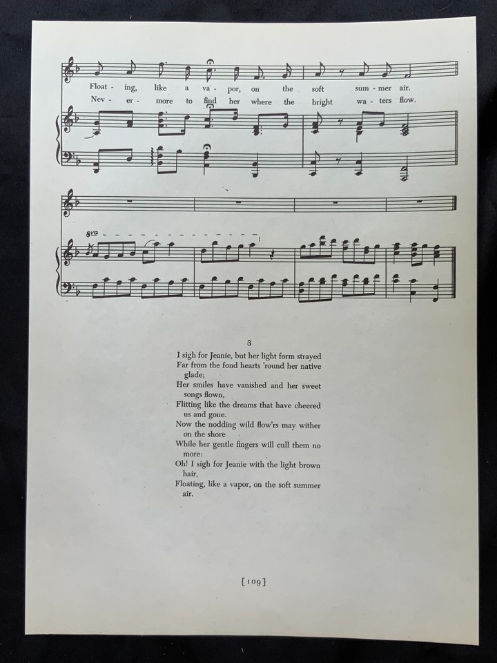 1946 VTG Stephen Foster Sheet Music ~ Folk Song Jeanie with the Light ...