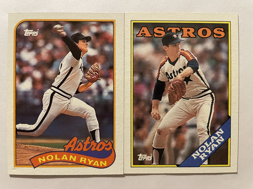 Lot of 2 Nolan Ryan Topps Baseball Cards 1989 Card #530 & 1988 Card ...