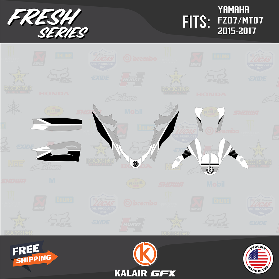 Graphics Kit for YAMAHA FZ-07 MT-07 (2015-2017) Fresh - White | eBay