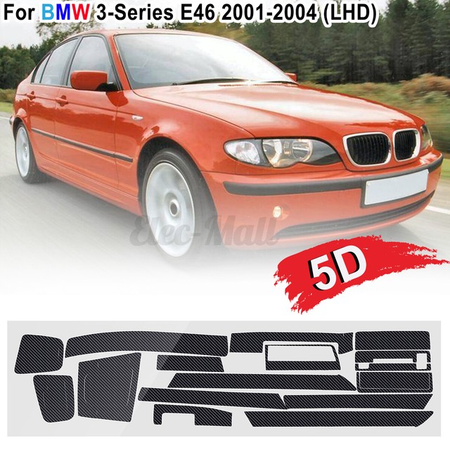 For BMW 3-Series E46 01-2004 5D Glossy Carbon Fiber Sticker Interior ...