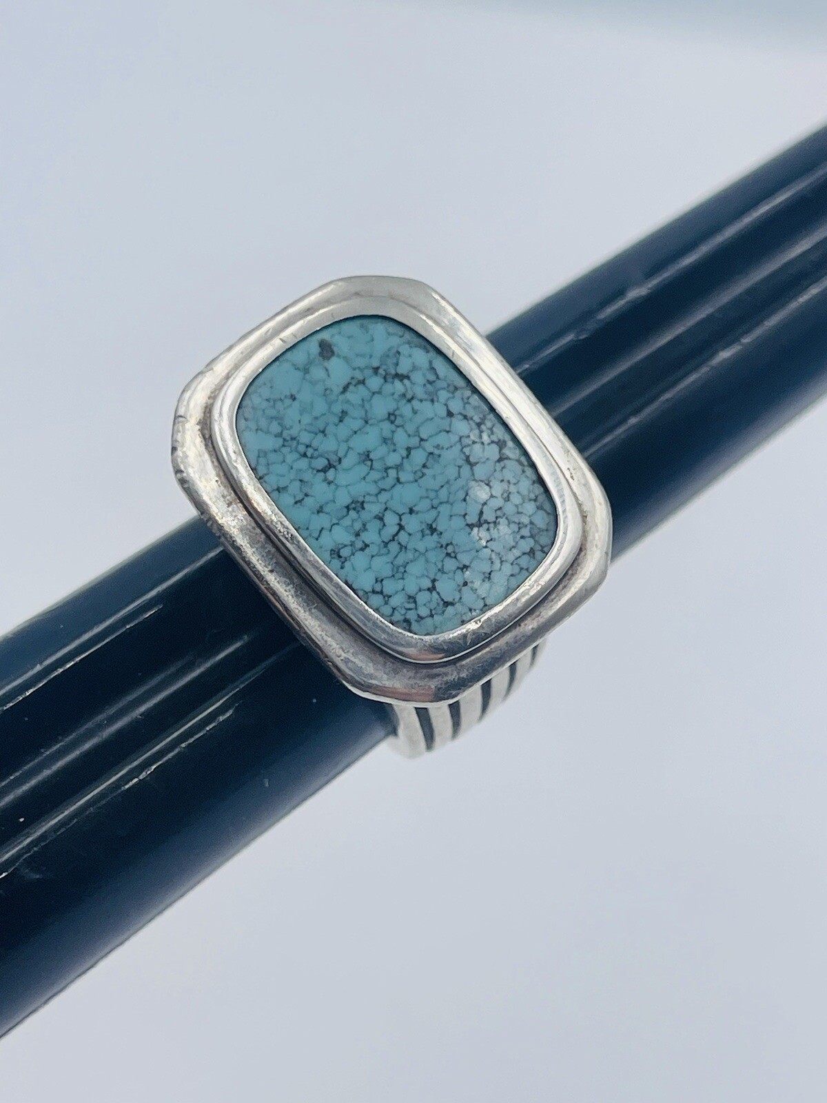 Slane & Slane Sterling Silver & Blue Turquoise Black Matrix Ring Size 6 ...