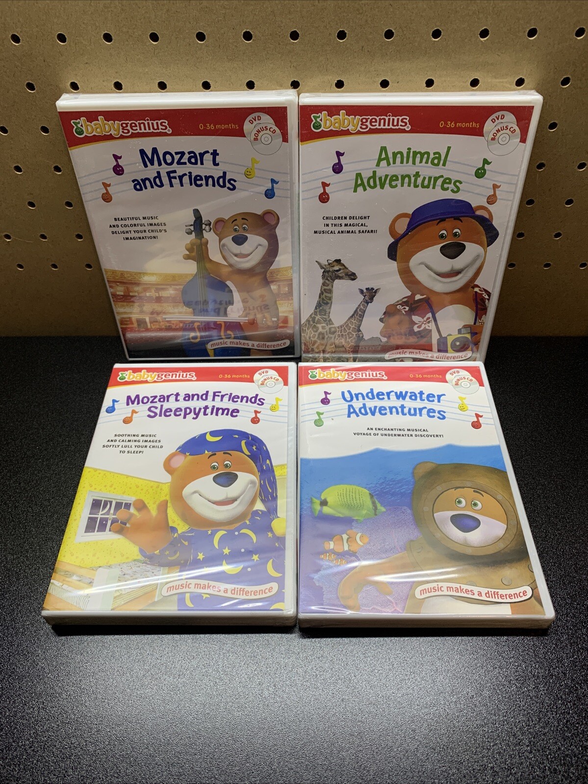 SEALED Lot of 4 Baby Genius DVD + CD Sing-A-Longs Musical Nursery ...