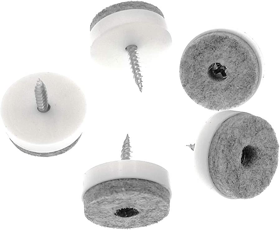 40Pcs Furniture Glide,Screw-On Felt Pad Slider Floor Protector for ...