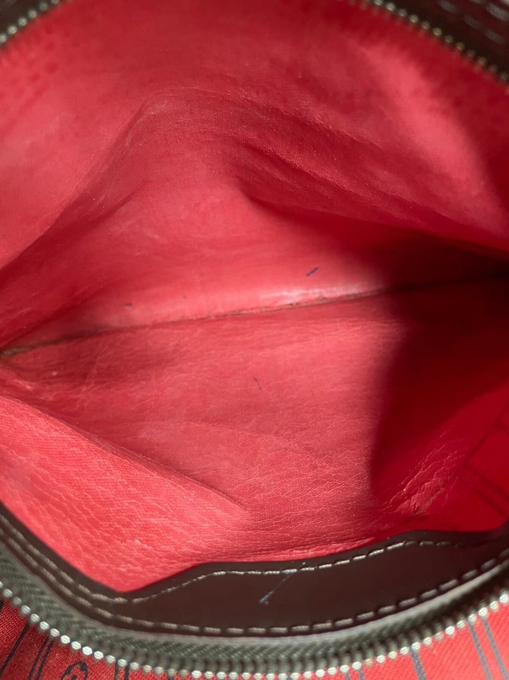 Louis Vuitton Neverfull Red Interior Tote Brown Canvas Authen | eBay