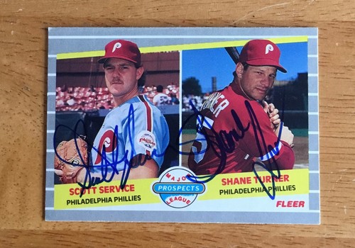 Scott Service Shane Turner Phillies Signed Autograph 1989 Fleer ...