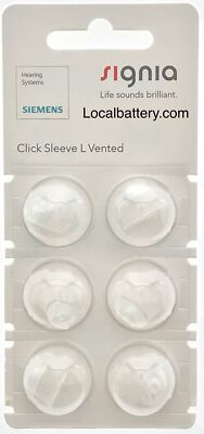 Signia Click Sleeve, Large Vented for RIC and SILK Products. 6 Sleeves ...