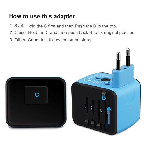 Universal Travel Adapter HAOZI All-in-one International Power Adapter 2 ...