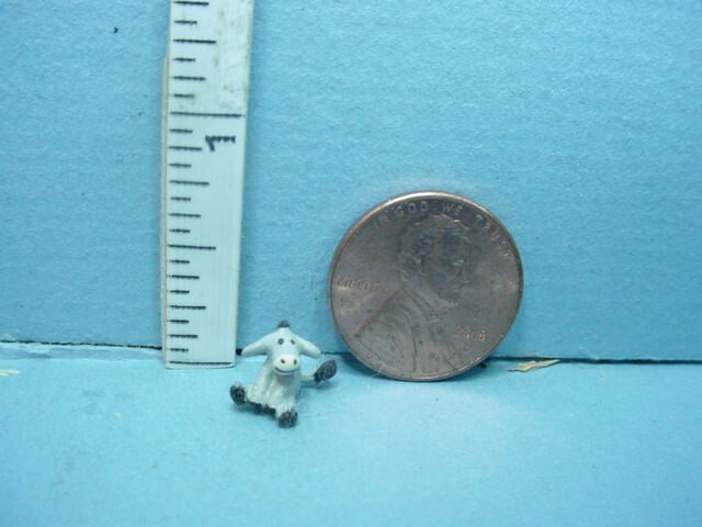 Miniature Sitting Donkey Tiny 1/4" High Figurine Handcrafted B. Meyer ...