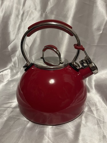 KitchenAid 2 Quart Whistling Tea Kettle Pot Red Enamel | eBay