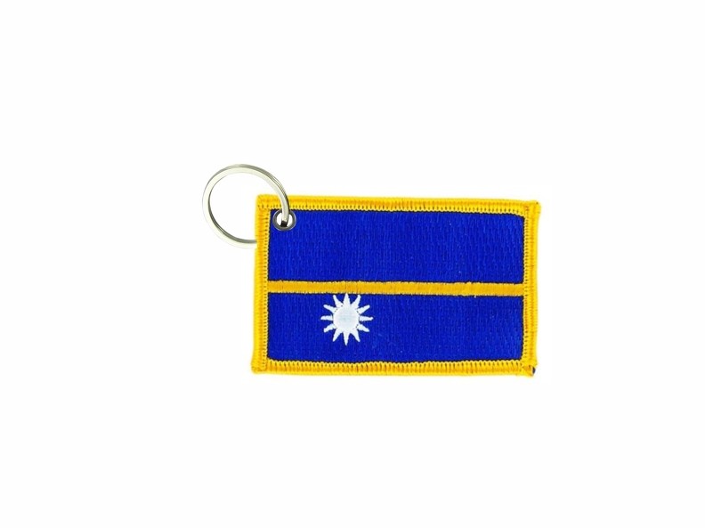 Keychain keyring embroidered embroidery patch double sided flag nauru | eBay