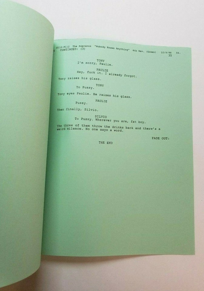 THE SOPRANOS / Frank Renzulli 1998 TV Series Script "Nobody Knows ...
