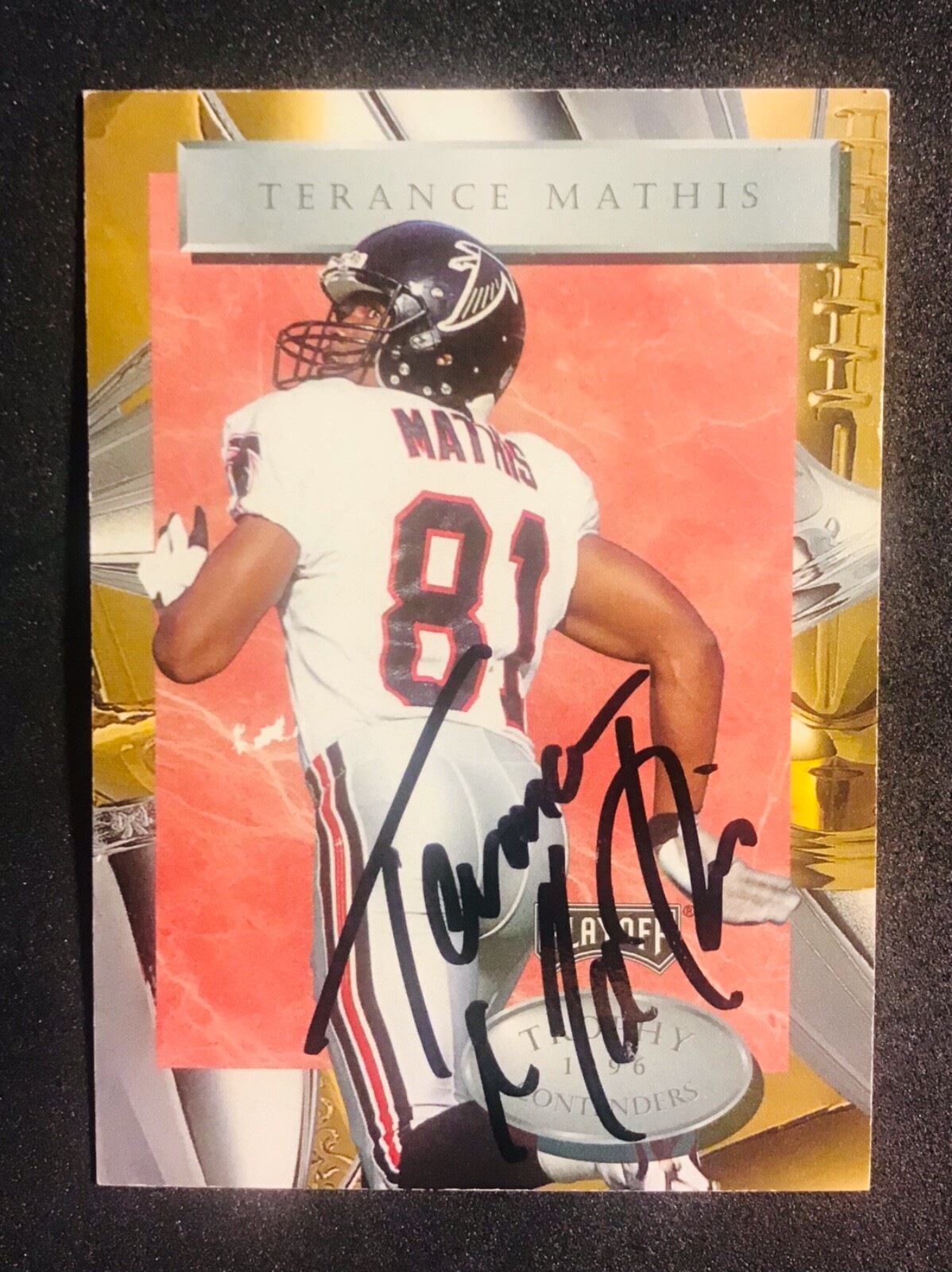 Atlanta Falcons TERANCE MATHIS Autographed signed auto 1996 Playoff ...