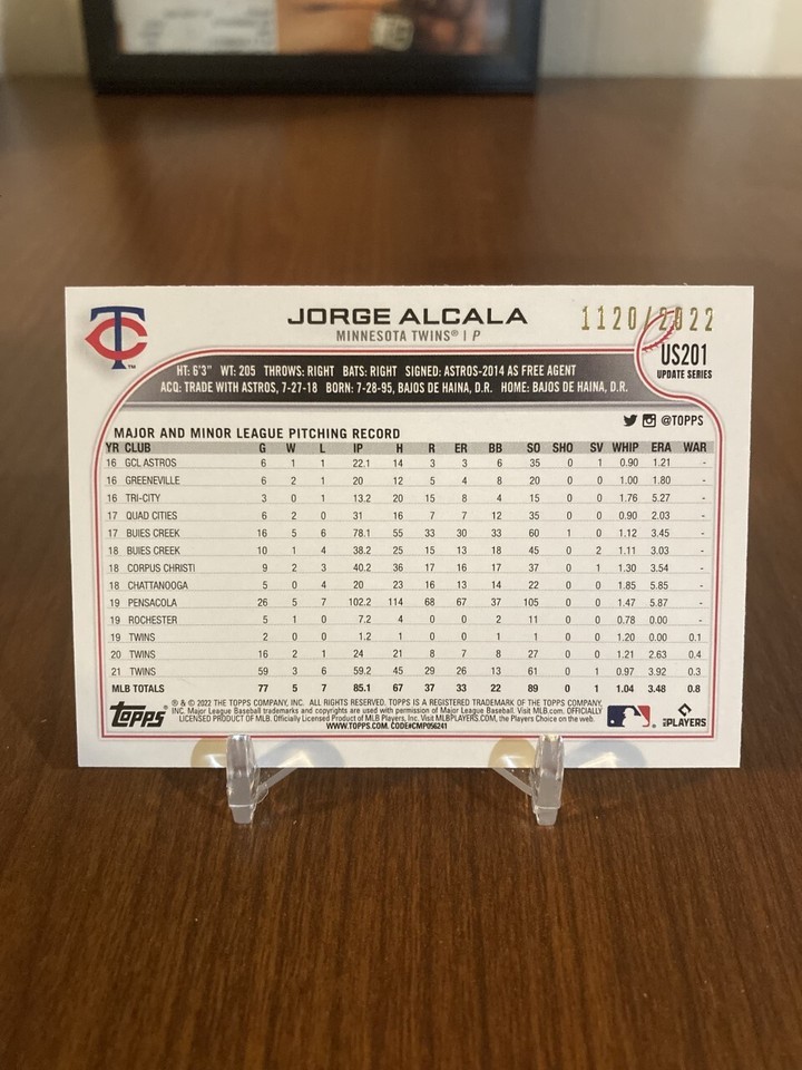 2022 Topps Update Jorge Alcala #/2022 Gold Minnesota Twins #US201 | eBay