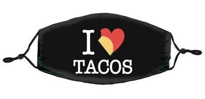 I HEART TACOS - 2-Layer, Lavable Réutilisable Tissu W/Réglable Ear ...