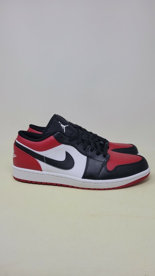 Nike Air Jordan 1 Low 'Bred Toe' Chicago' Black Red Sneakers Men's Size ...