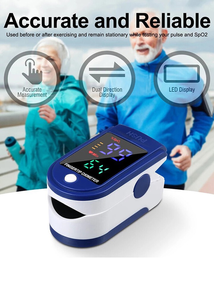 Finger Tip Pulse Oximeter Meter SpO2 Oxygen Saturation rate Heart Blood ...