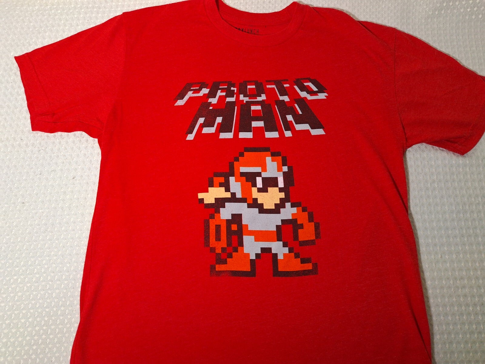 Proto Man Mega Man Character Pixelated Red Cotton Blend T-shirt Size S ...