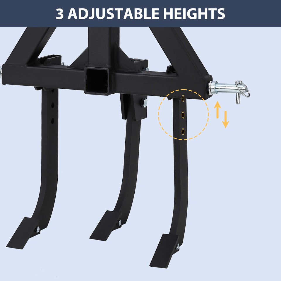 Middle Buster for 3-Point Quick Hitch Tractors w/ 3 Adjustable Ripper ...