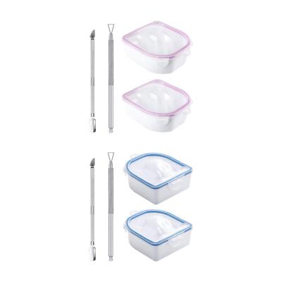 2Pcs Nail Soaking Bowls Gel Polish Dip Powder Remover Kit for Hands ...